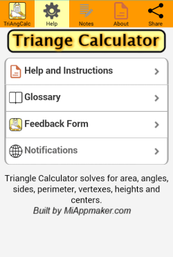 Triangle Calculator App Solves For Sides, Angles, Height, Area ...